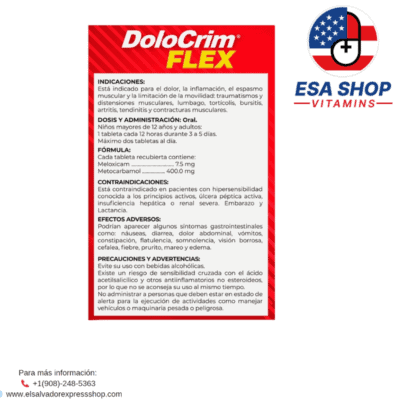 DOLOCRIM FLEX X 50 TABLETAS - ESA SHOP VITAMINS