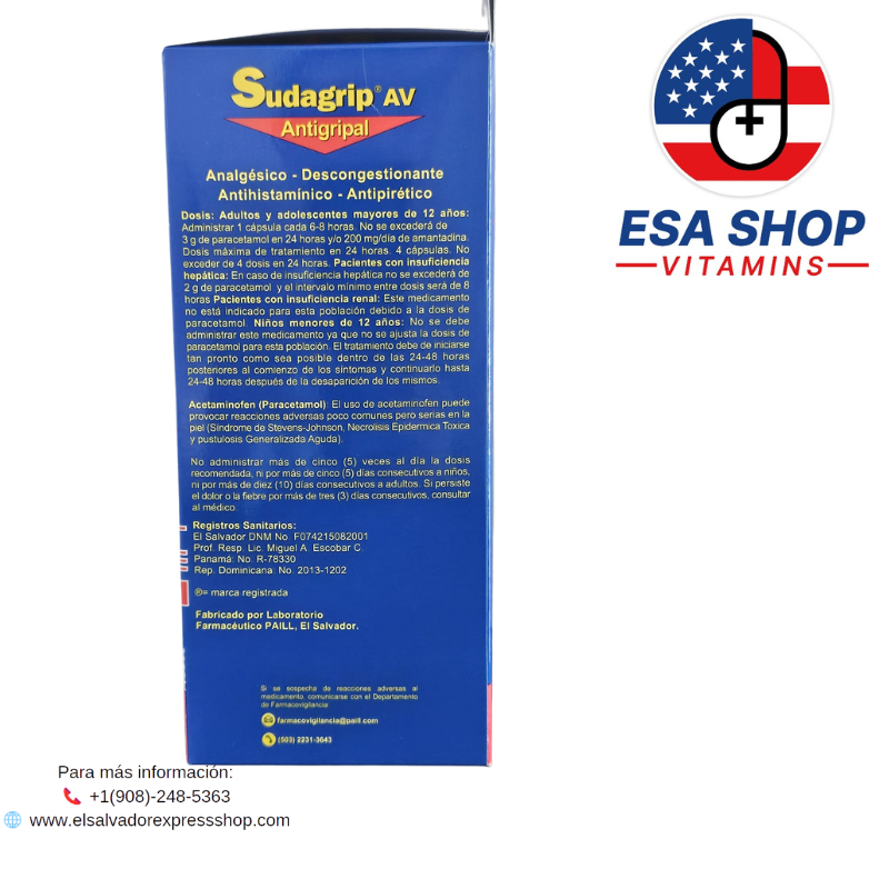 SUDAGRIP ANTIGRIPAL X 100 CAPSULAS - ESA SHOP VITAMINS