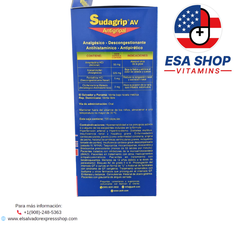 SUDAGRIP ANTIGRIPAL X 100 CAPSULAS - ESA SHOP VITAMINS