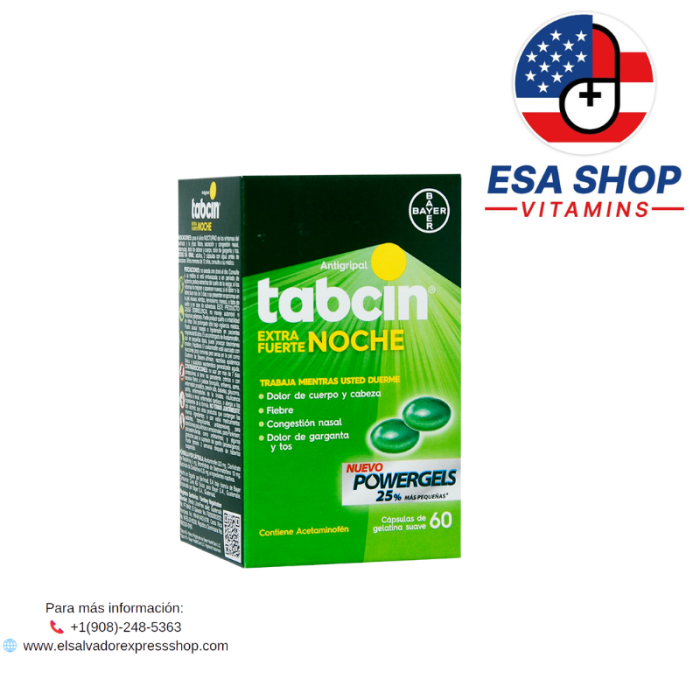 TABCIN EXTRA FUERTE NOCHE POWERGELS 60 CÁPSULAS - ESA SHOP VITAMINS