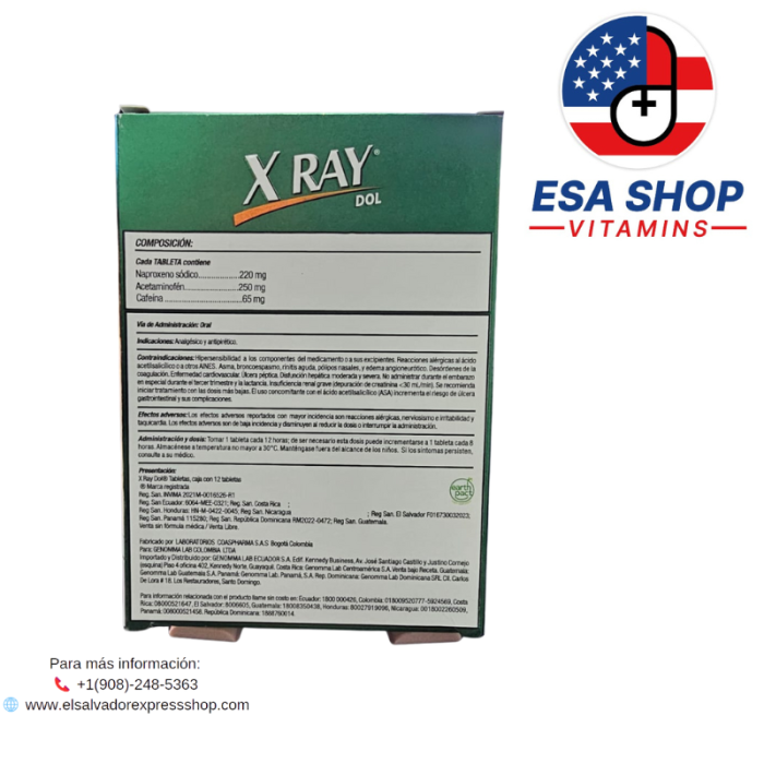 X RAY DOL- 12 TABLETAS - ESA SHOP VITAMINS